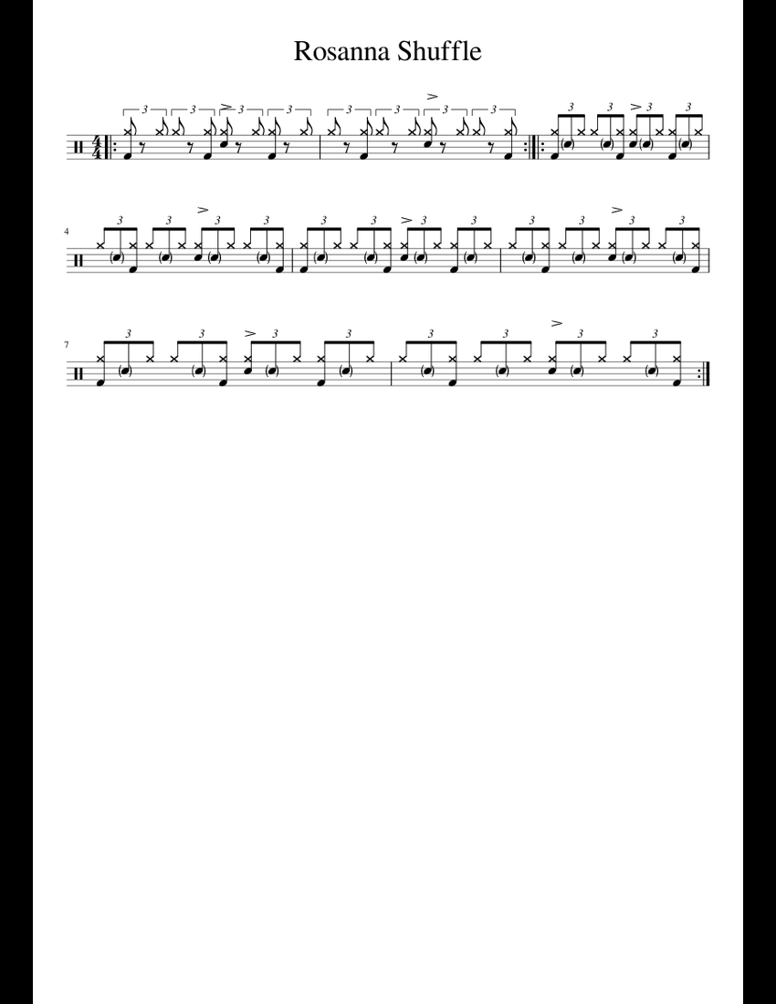 Rosanna Shuffle sheet music for Percussion download free in PDF or MIDI