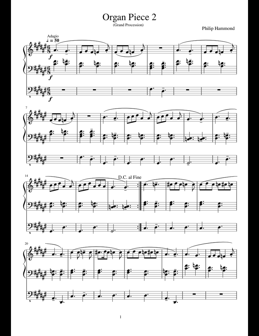 Organ Piece 2 sheet music for Organ download free in PDF or MIDI