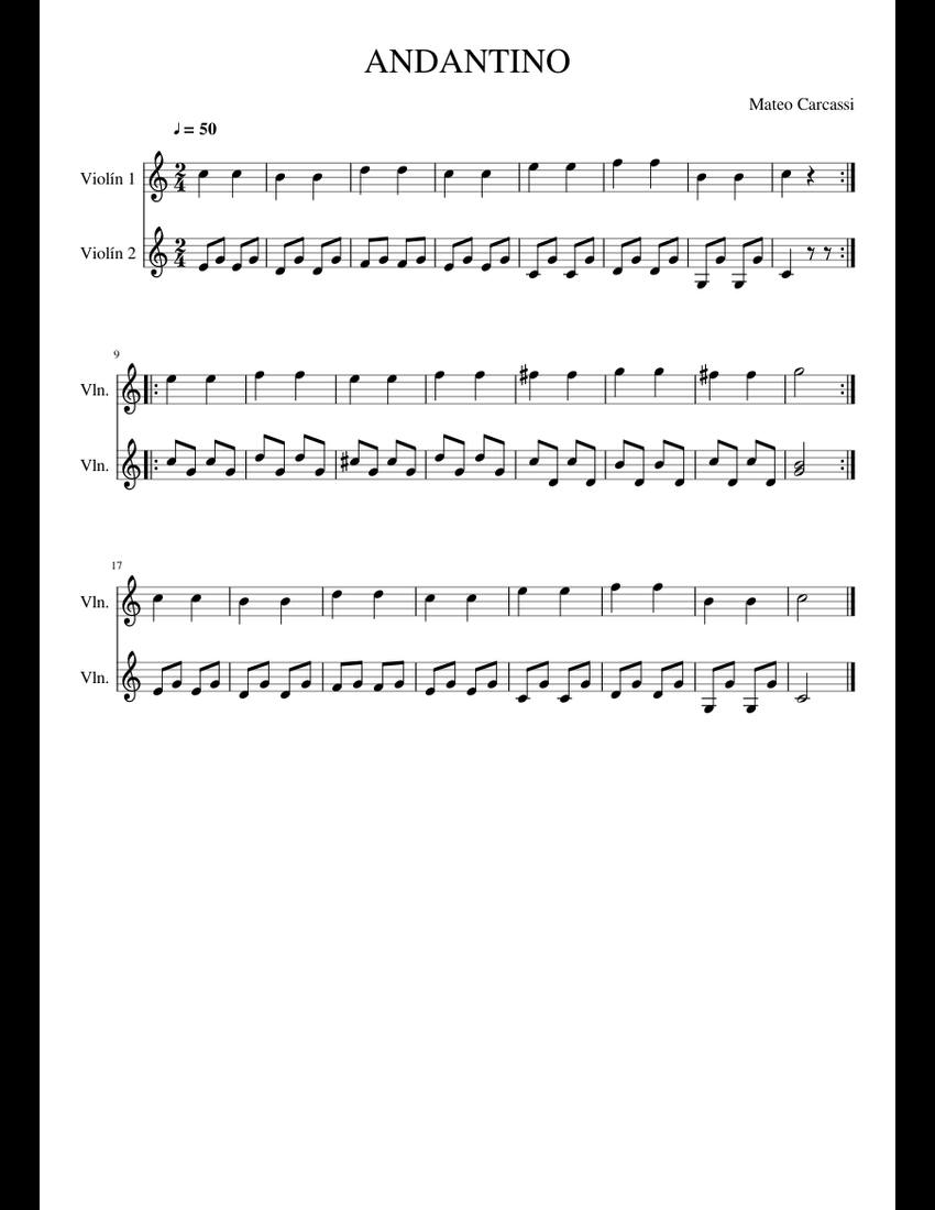 ANDANTINO sheet music for Violin download free in PDF or MIDI