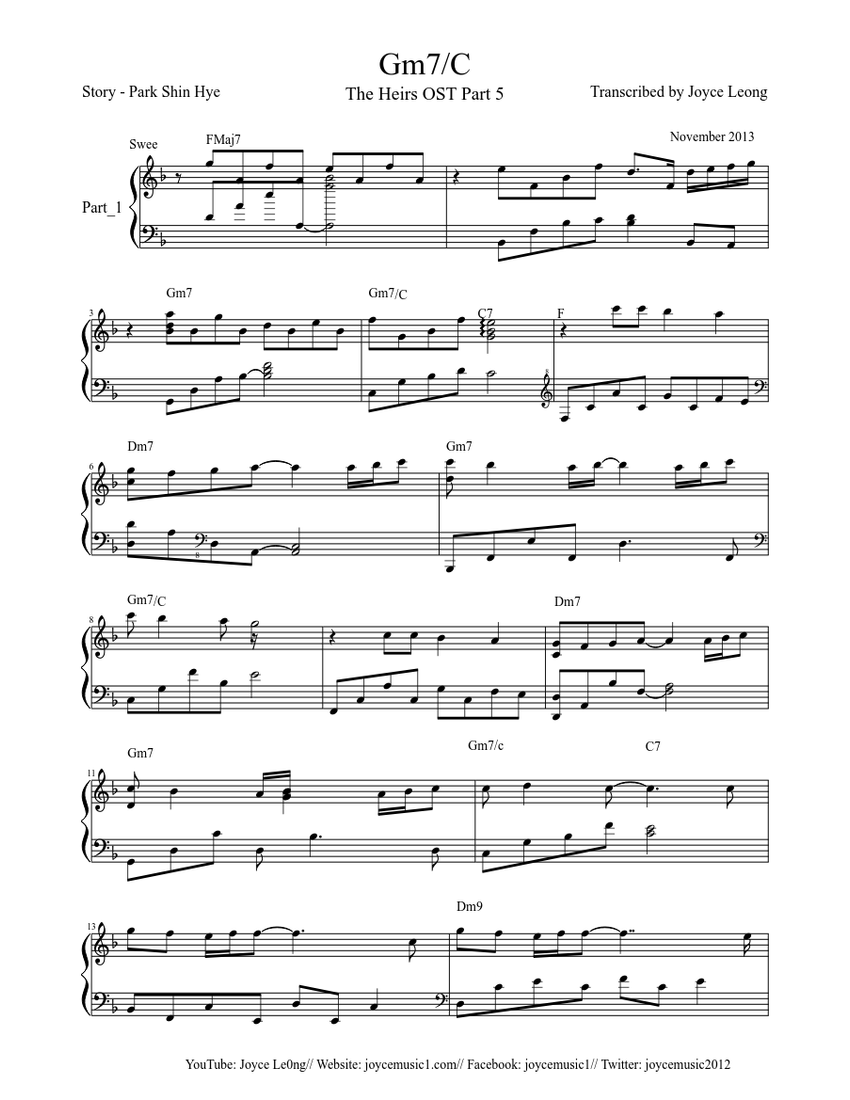 story Sheet music for Piano | Download free in PDF or MIDI | Musescore.com