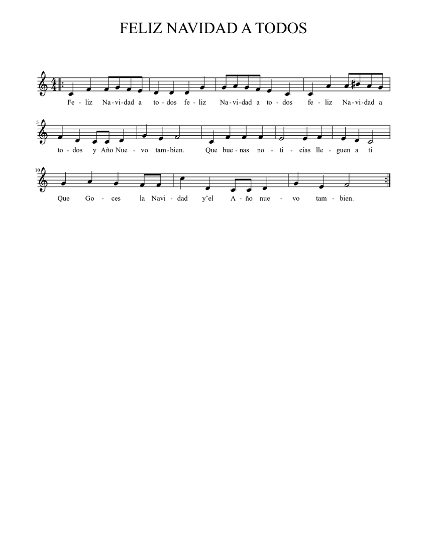 feliz navidad a todos Sheet music | Download free in PDF or MIDI ...