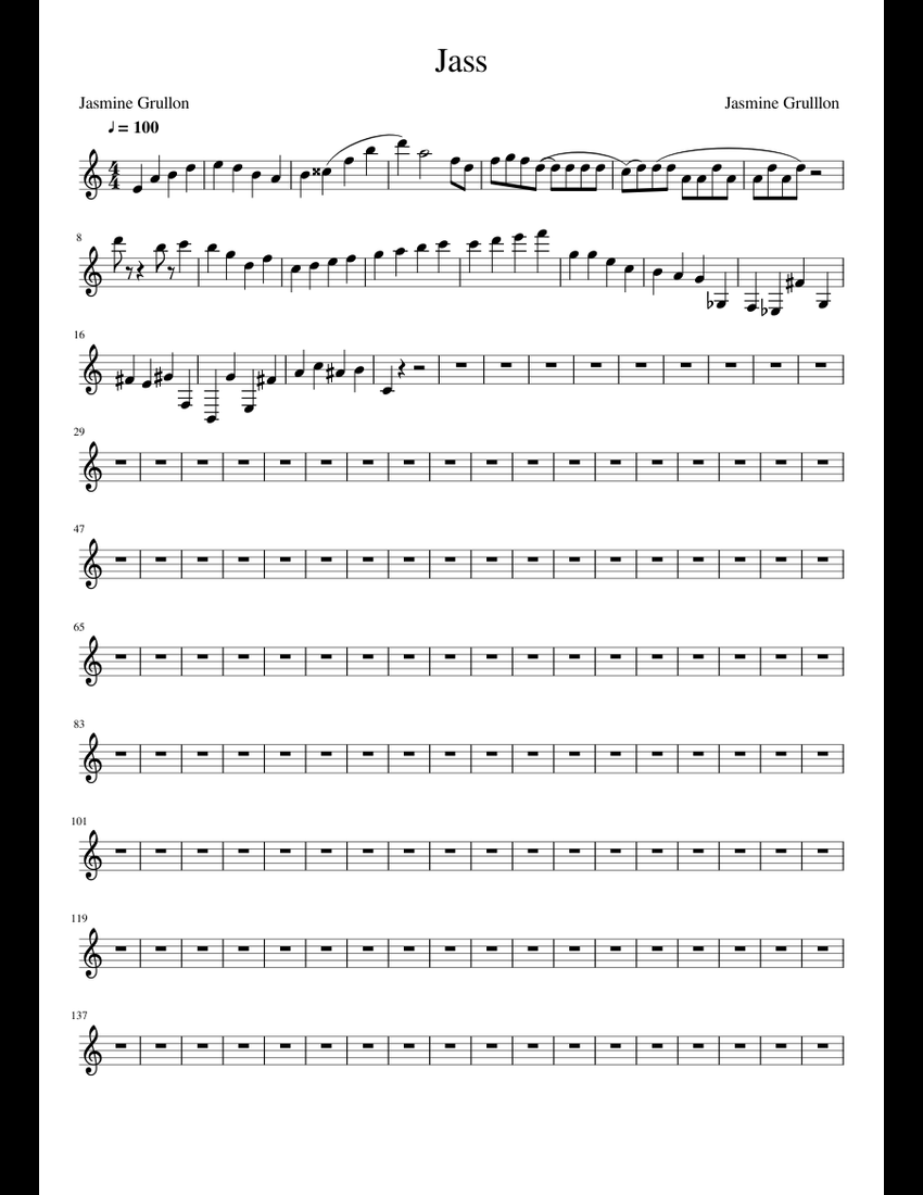 Jass sheet music for Piano download free in PDF or MIDI