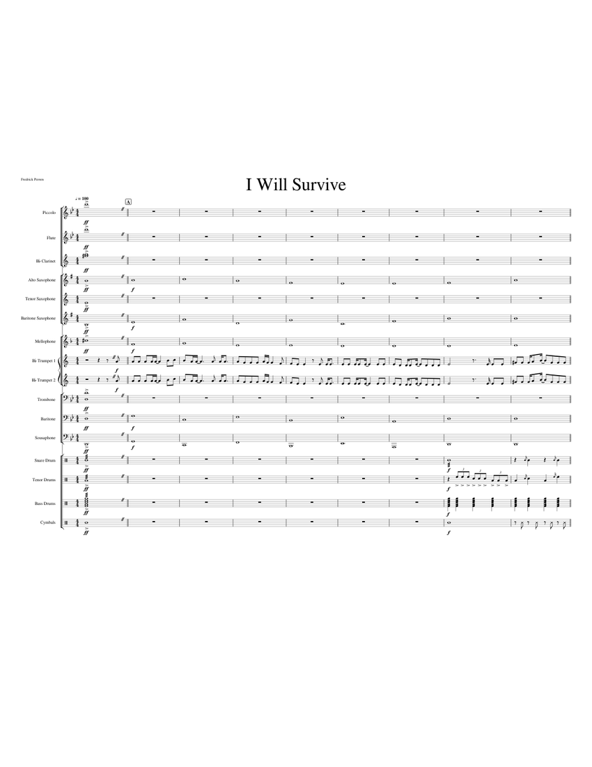 I Will Survive Sheet music for Flute, Clarinet, Piccolo, Alto Saxophone ...