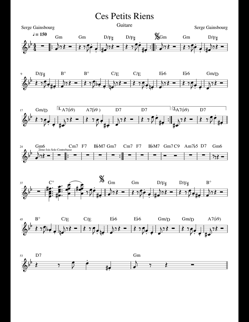 Ces Petits Riens sheet music for Piano download free in PDF or MIDI
