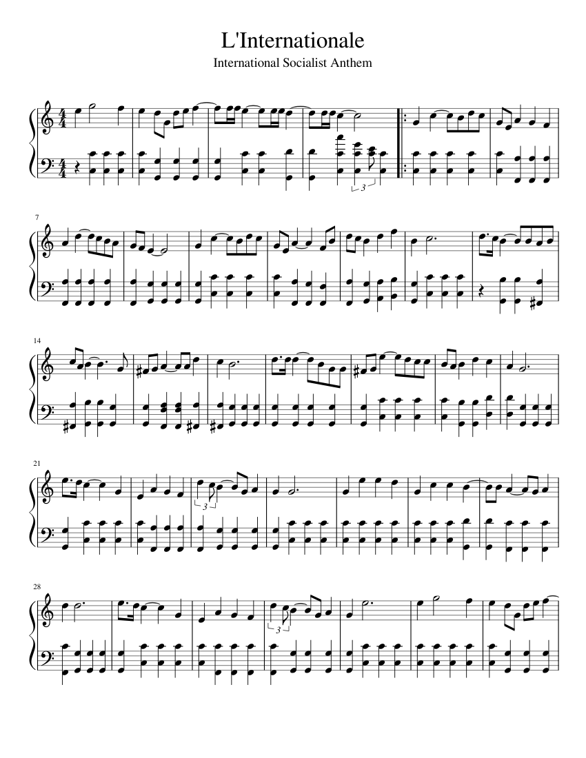 L'Internationale Sheet music | Musescore.com