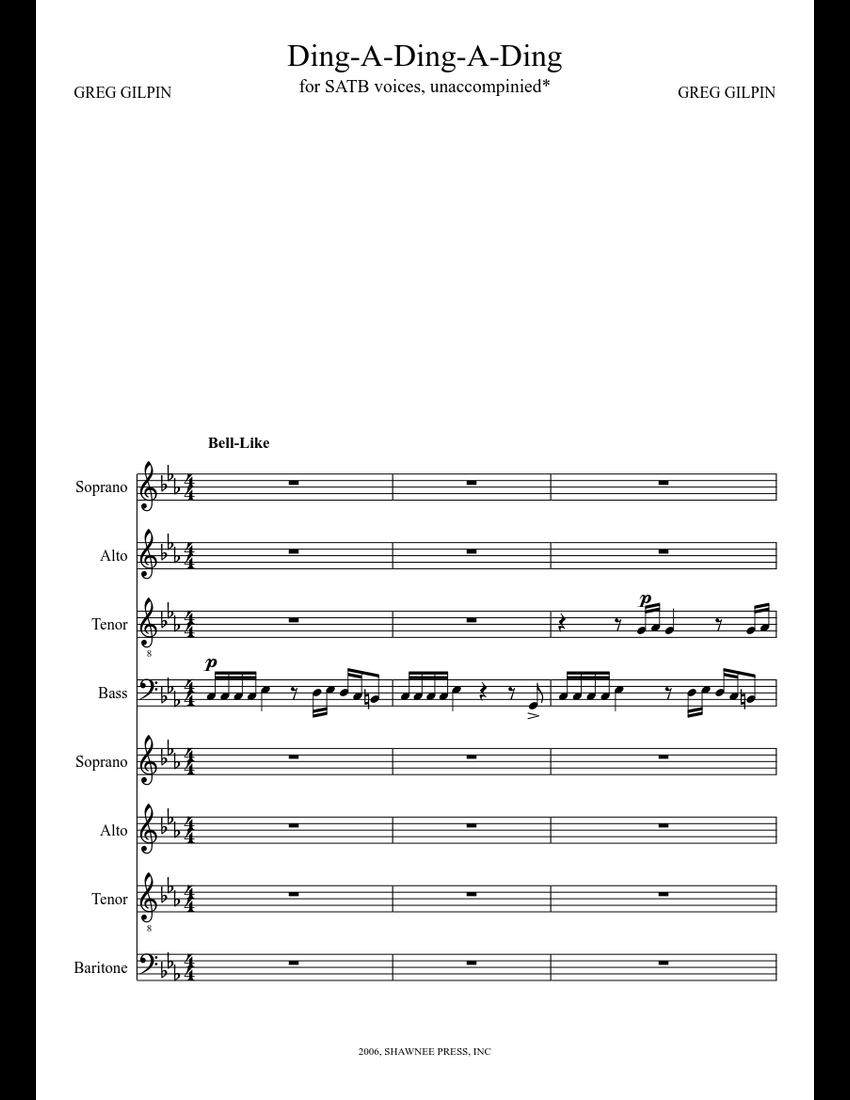 Ding-A-Ding-A-Ding sheet music download free in PDF or MIDI