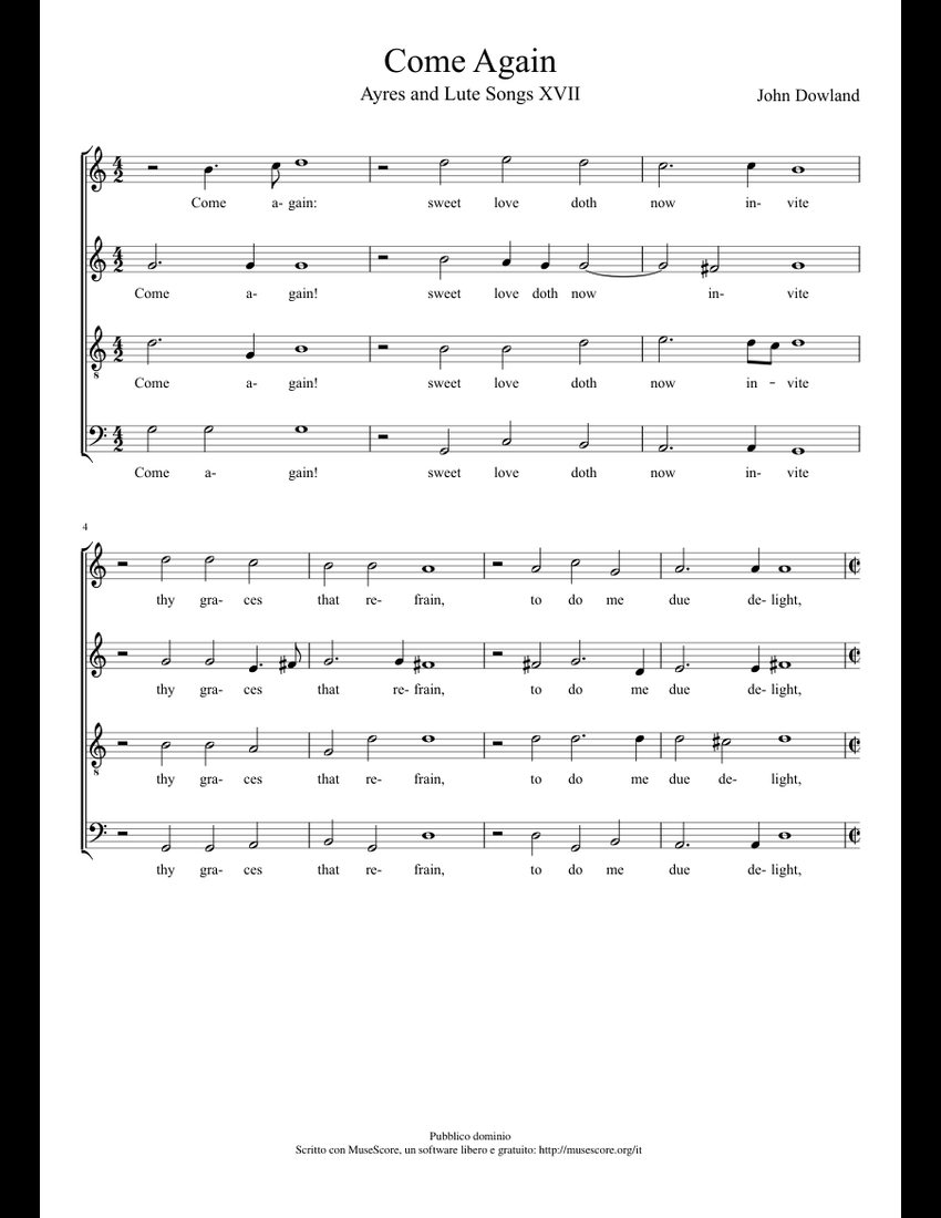 Come Again sheet music for Guitar download free in PDF or MIDI