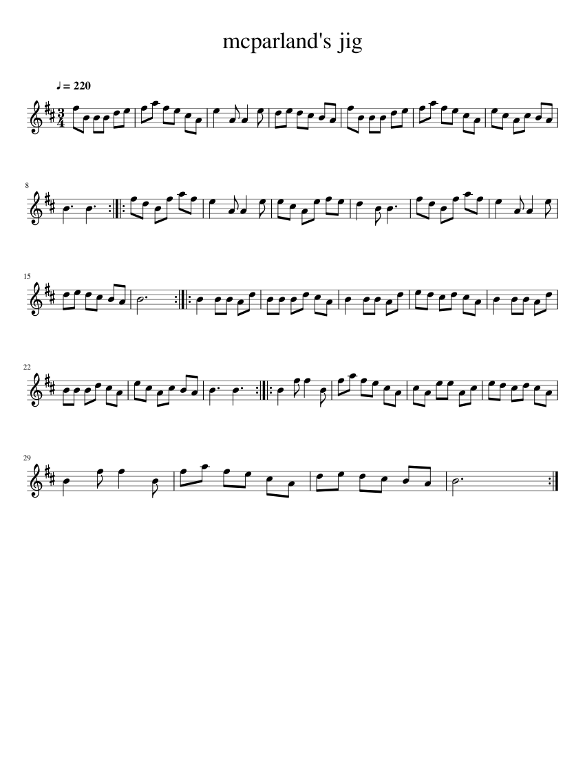 McParland's Jig Sheet music for Bagpipe | Download free in PDF or MIDI ...