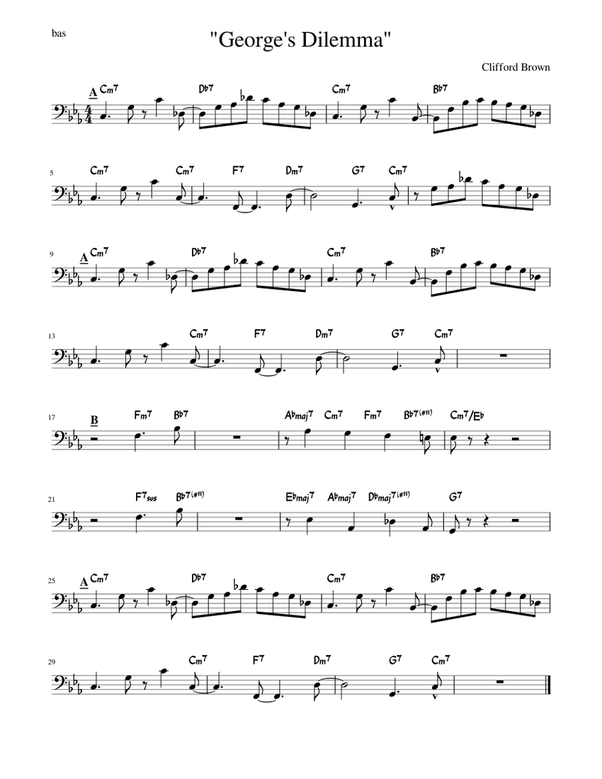 GEORGE S DILEMMA - bas - Cm Sheet music for Piano (Solo) | Musescore.com