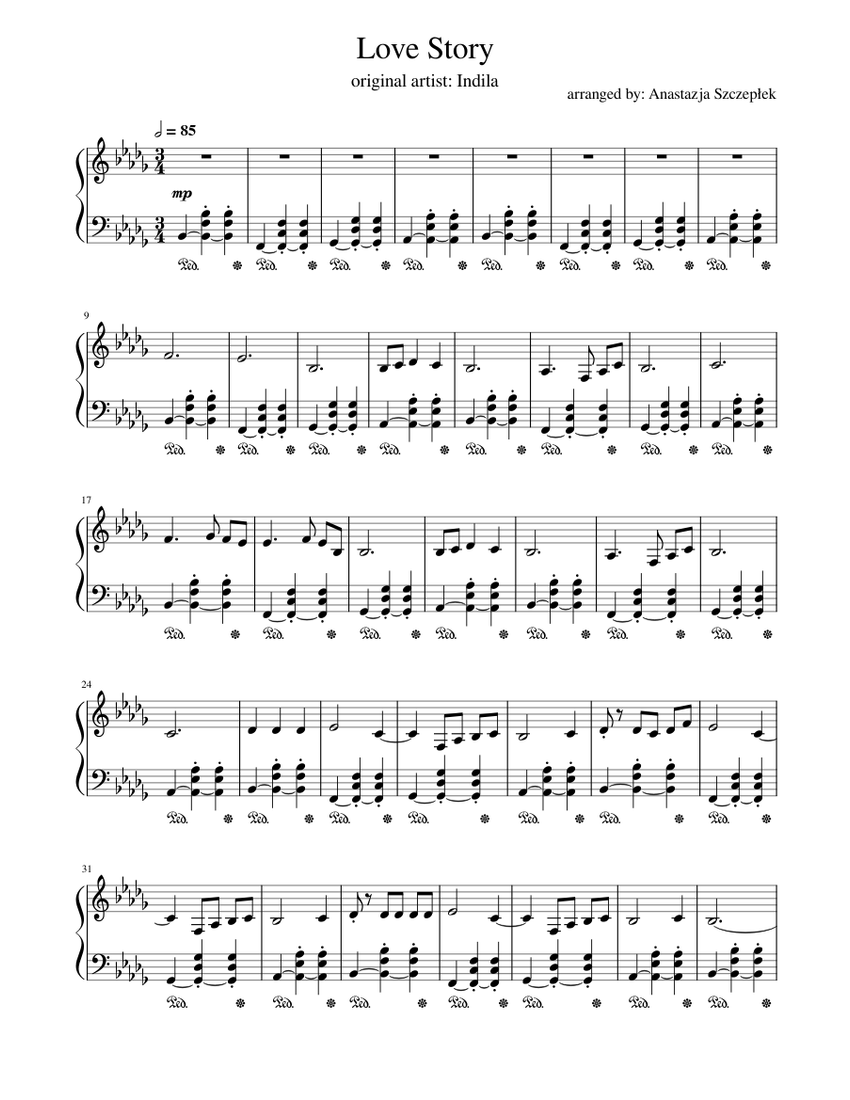 Love Story Sheet music for Piano | Download free in PDF or MIDI ...