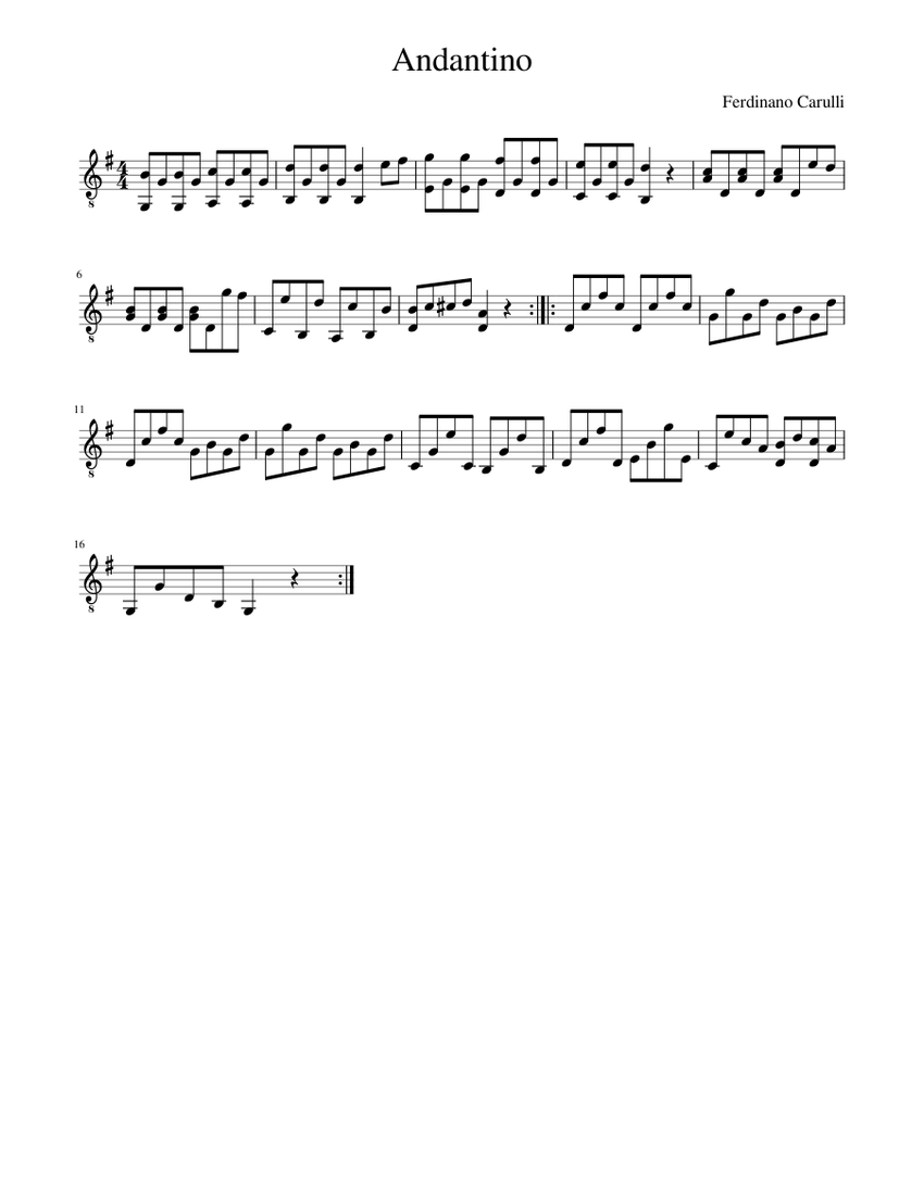 Andantino Sheet music for Piano | Download free in PDF or MIDI ...