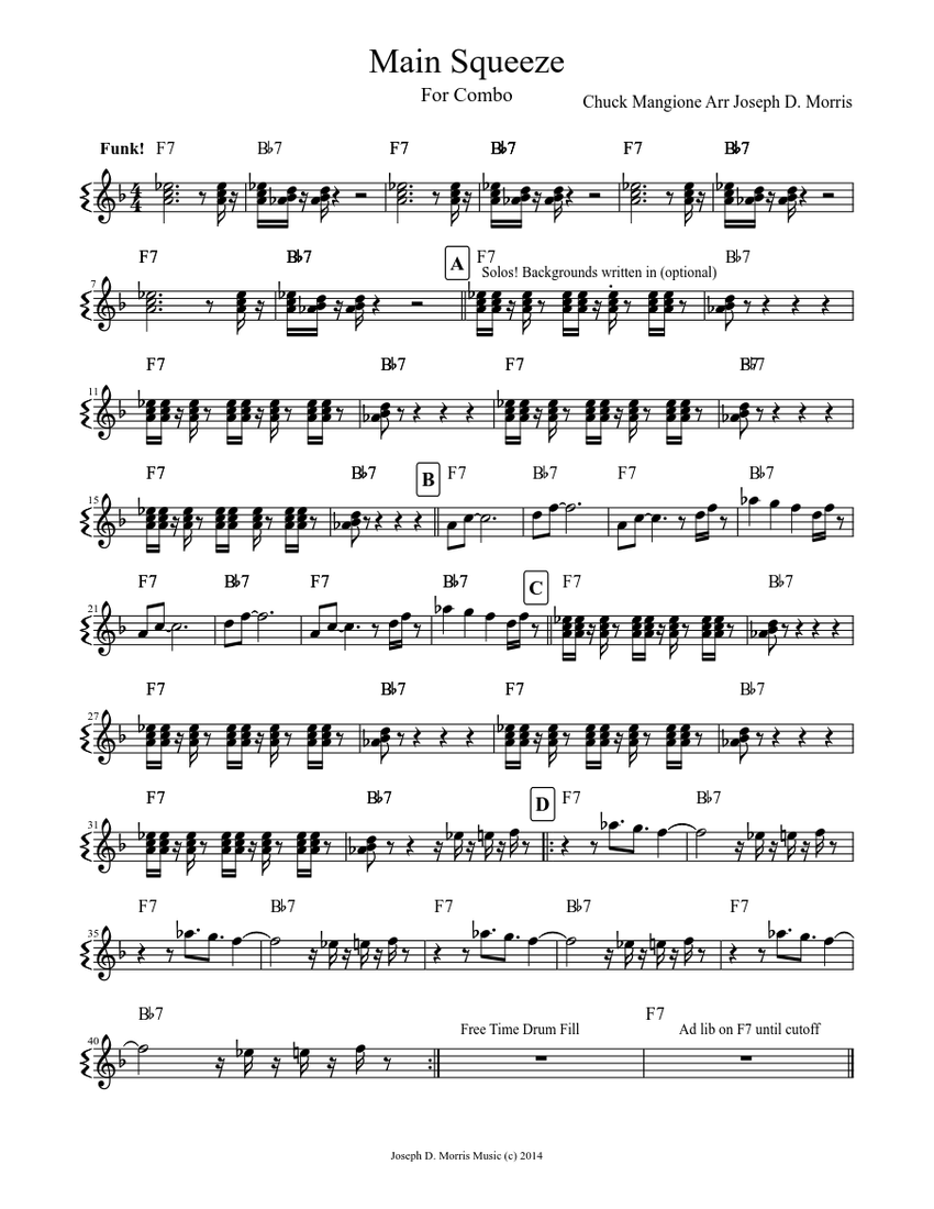 Main Squeeze Sheet music | Download free in PDF or MIDI | Musescore.com