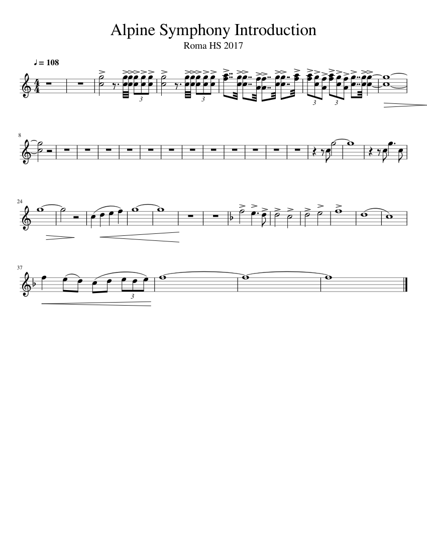Alpine Symphony Introduction Sheet music for Piano | Download free in ...