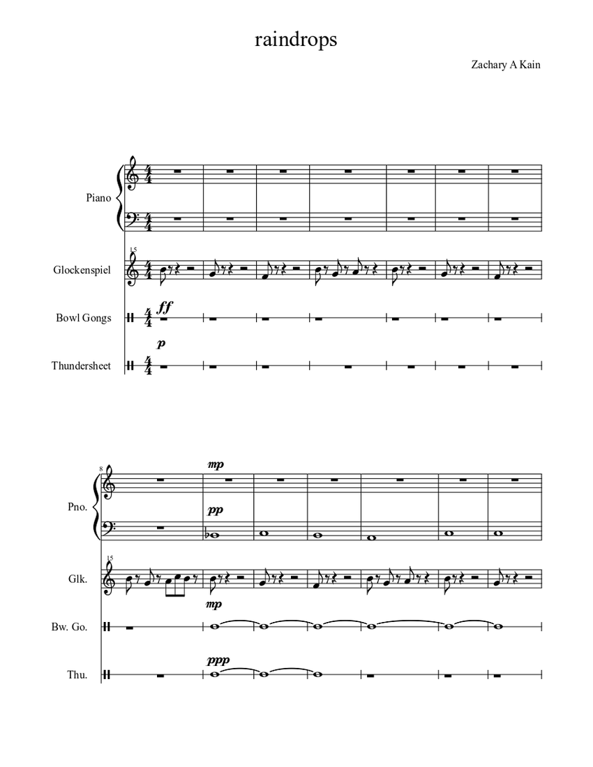 raindrops Sheet music | Download free in PDF or MIDI | Musescore.com