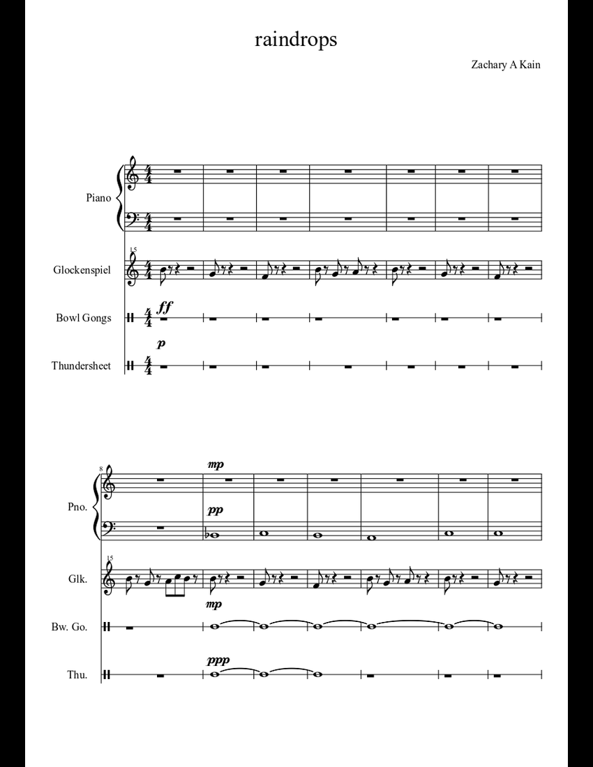 raindrops sheet music download free in PDF or MIDI