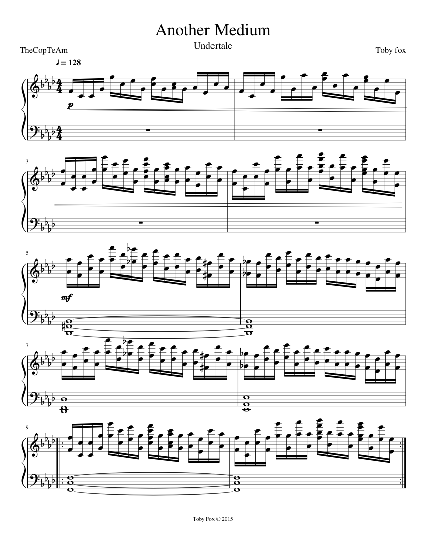 Undertale - Another Medium sheet music for Piano download free in PDF ...
