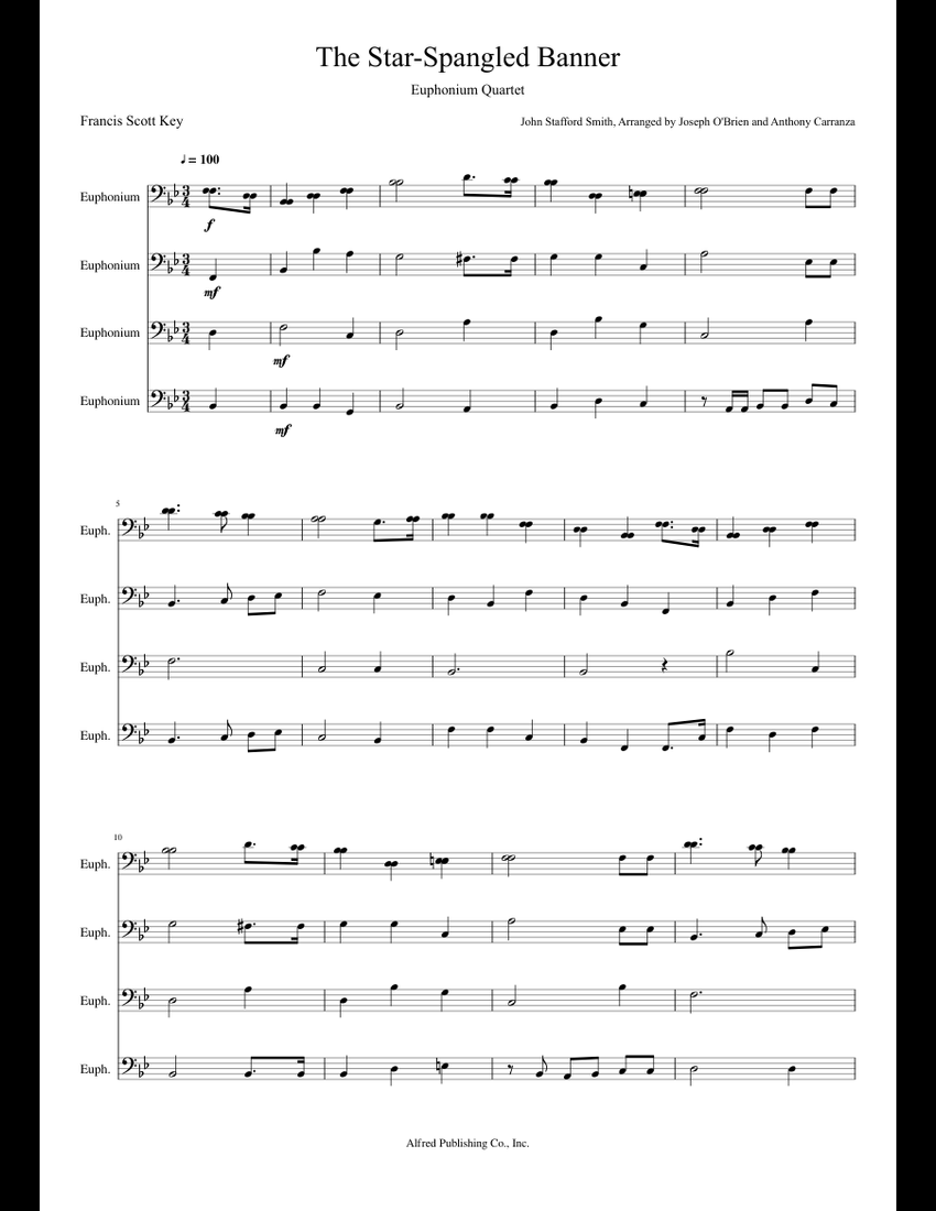 The Star-Spangled Banner Updated sheet music for Piano download free in ...
