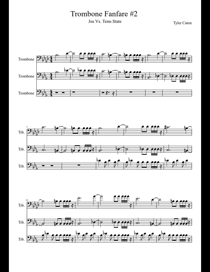 Trombone Fanfare #2 sheet music for Trombone download free in PDF or MIDI