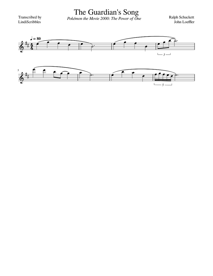 The Guardian's Song sheet music for Flute download free in PDF or MIDI