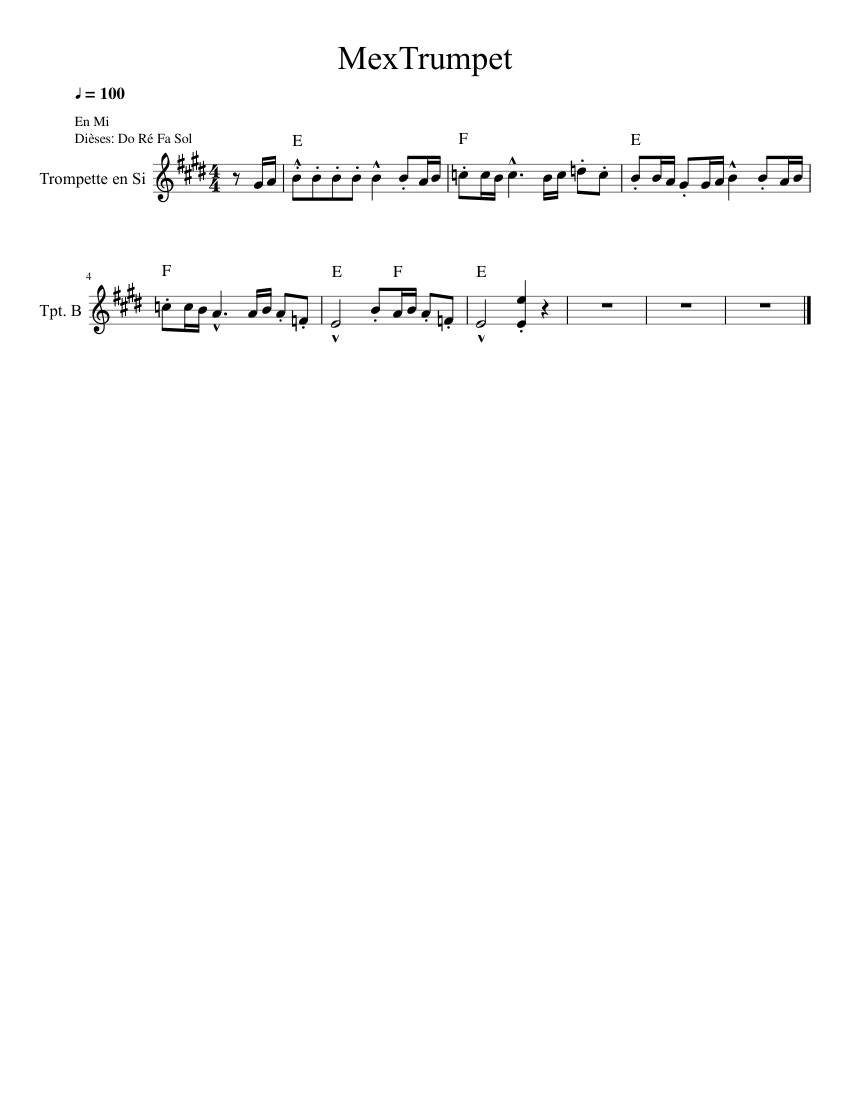 On My Way To Mexico Sheet music for Trumpet | Download free in PDF or ...