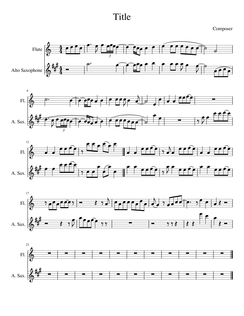 Bad Romance Sheet music for Flute, Alto Saxophone | Download free in ...