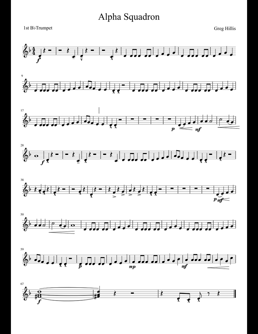 Alpha Squadron sheet music for Trumpet download free in PDF or MIDI