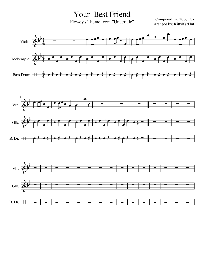 Your Best Friend sheet music for Violin, Percussion, Synthesizer ...