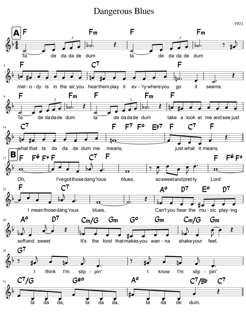 Dangerous Blues Sheet music | Musescore.com