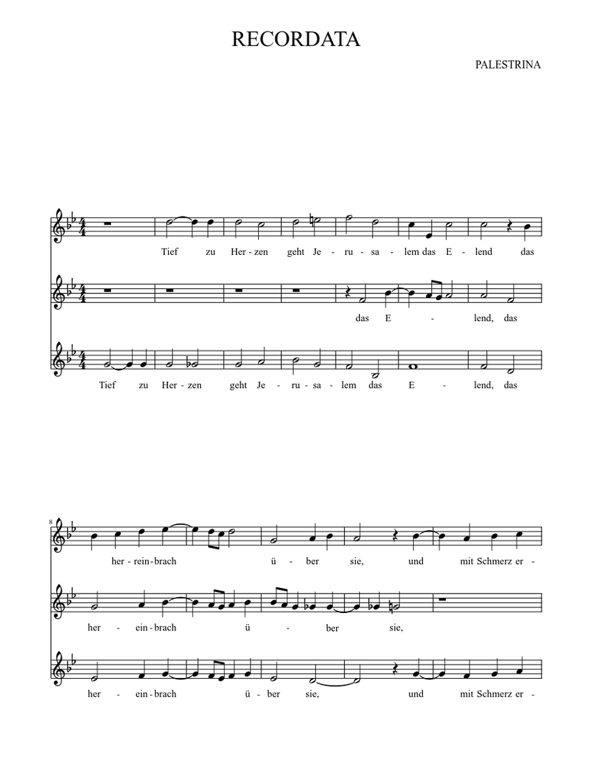 Recordata - Palestrina Sheet music for Voice | Download free in PDF or ...