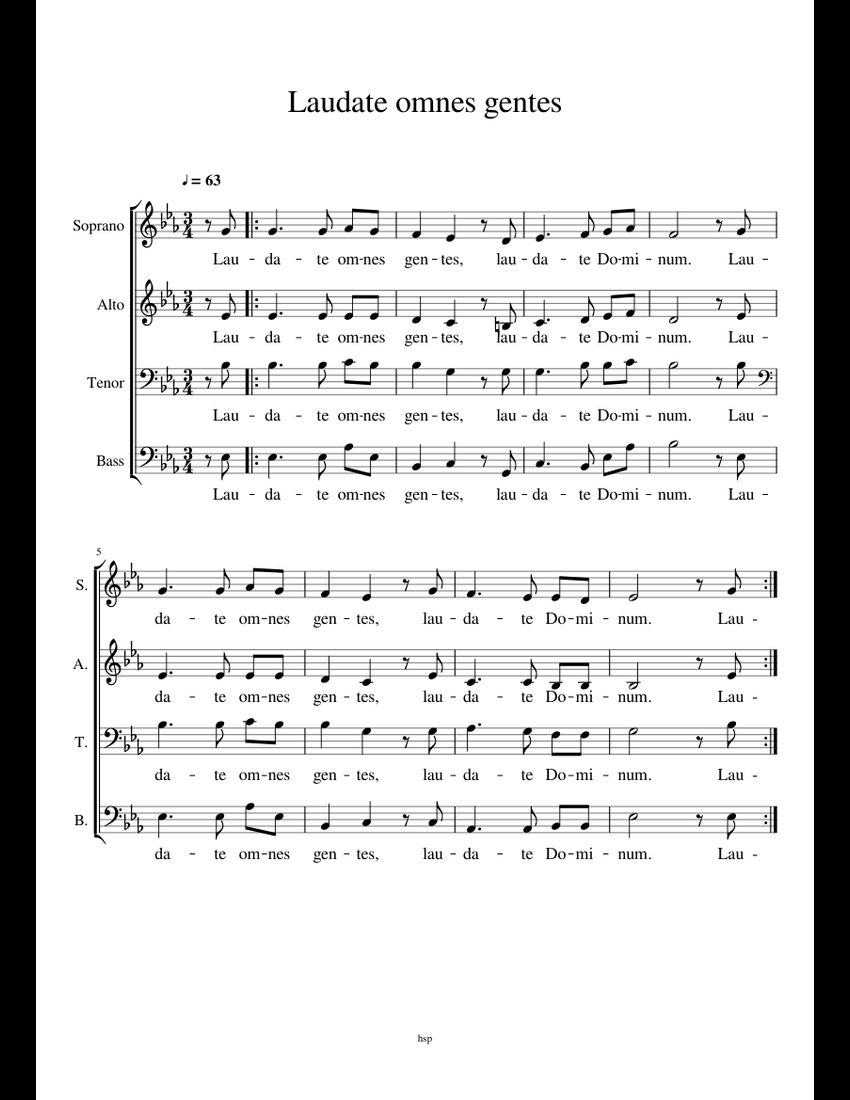 Laudate omnes gentes sheet music for Percussion download free in PDF or ...