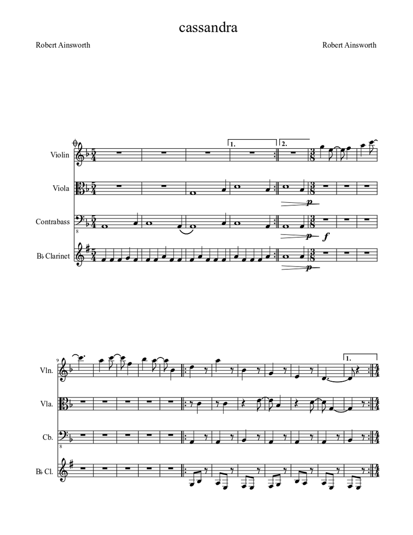 cassandra Sheet music | Download free in PDF or MIDI | Musescore.com
