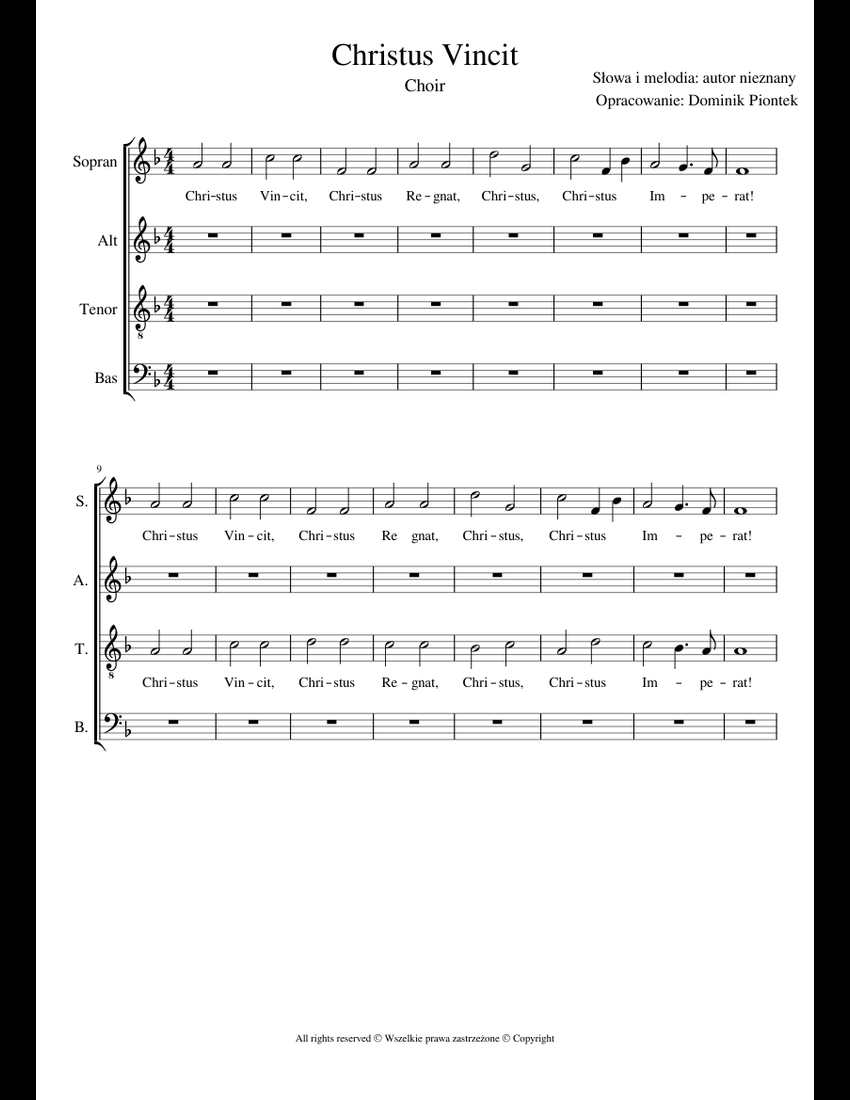 Christus Vincit sheet music for Voice download free in PDF or MIDI