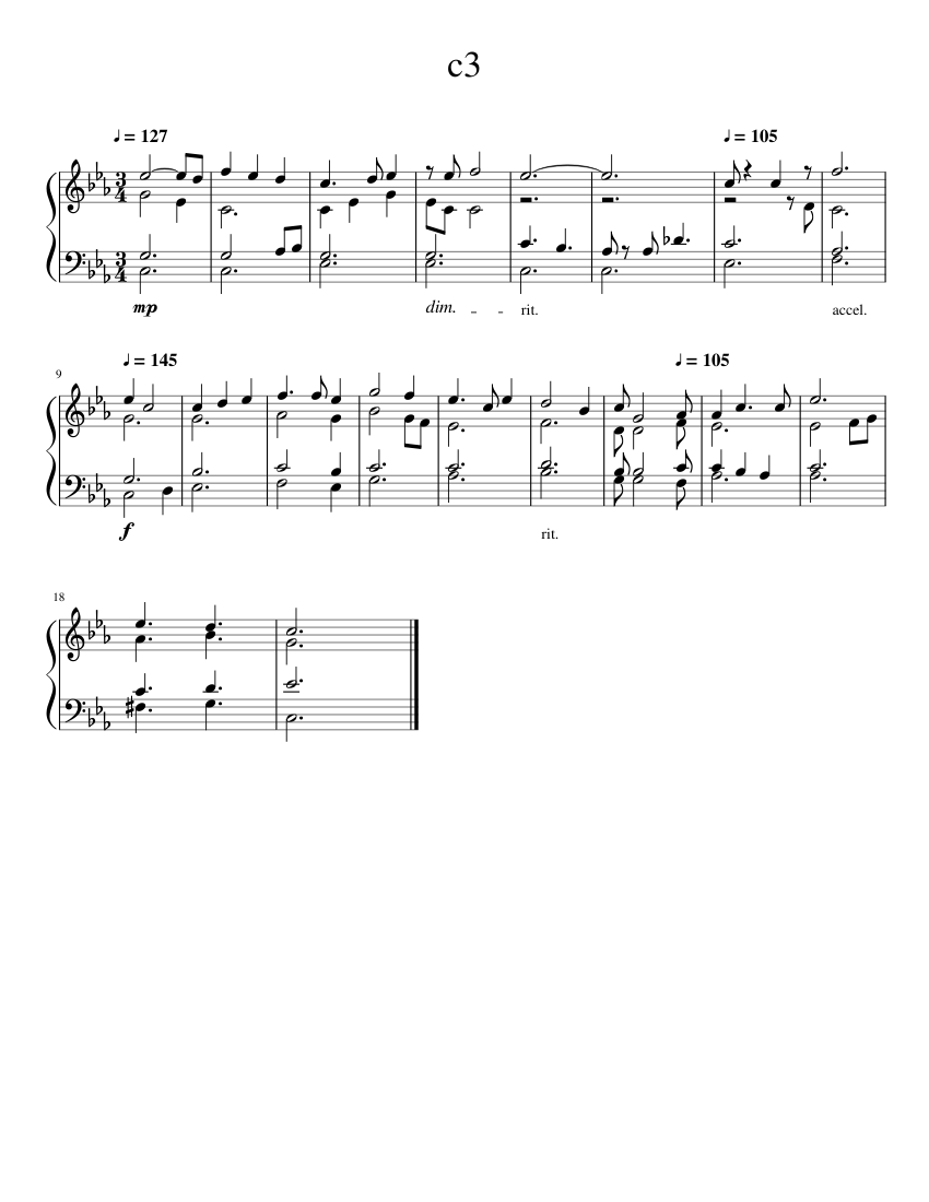 C3 Sheet music for Piano (Solo) | Musescore.com