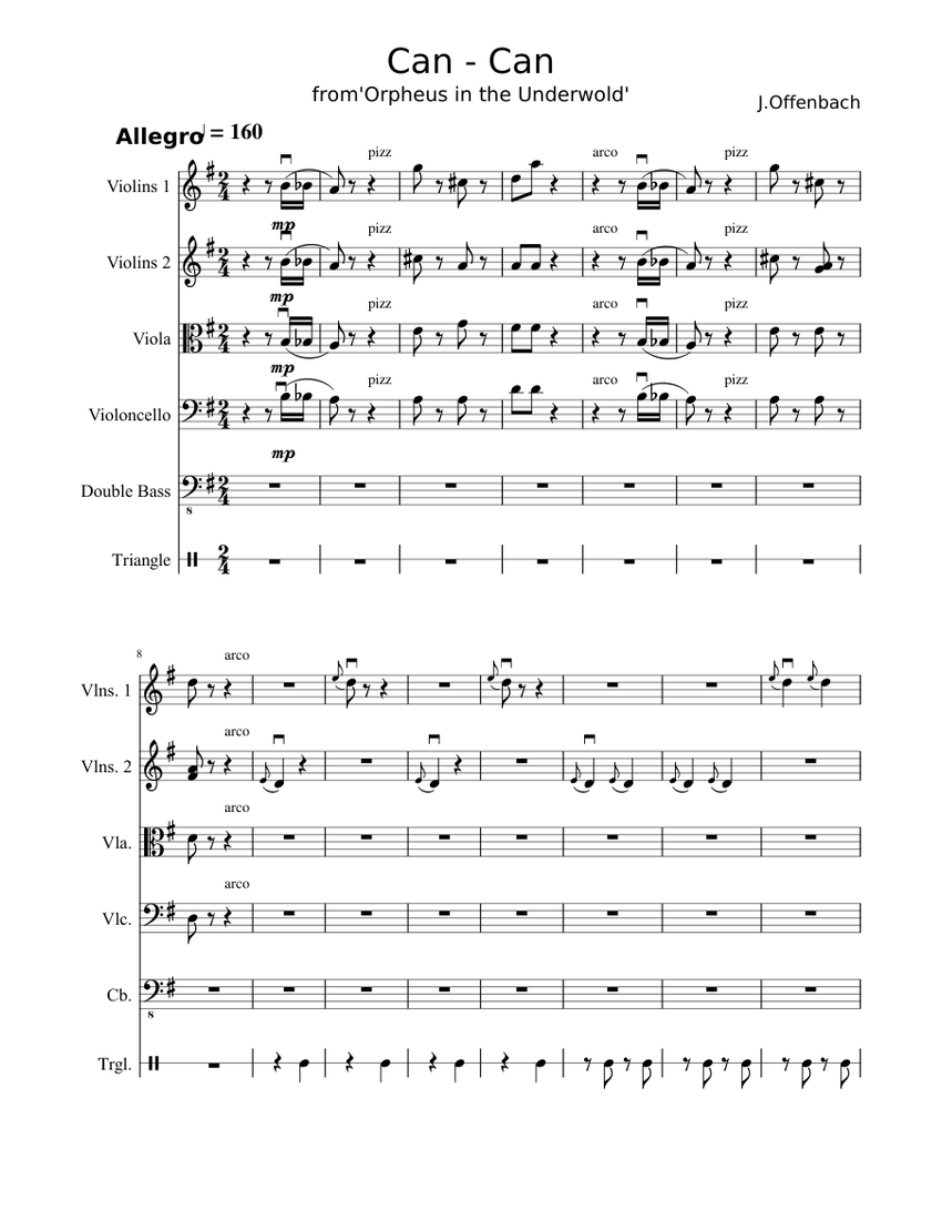 Can - Can Sheet music for Viola, Triangle (Mixed Duet) | Musescore.com