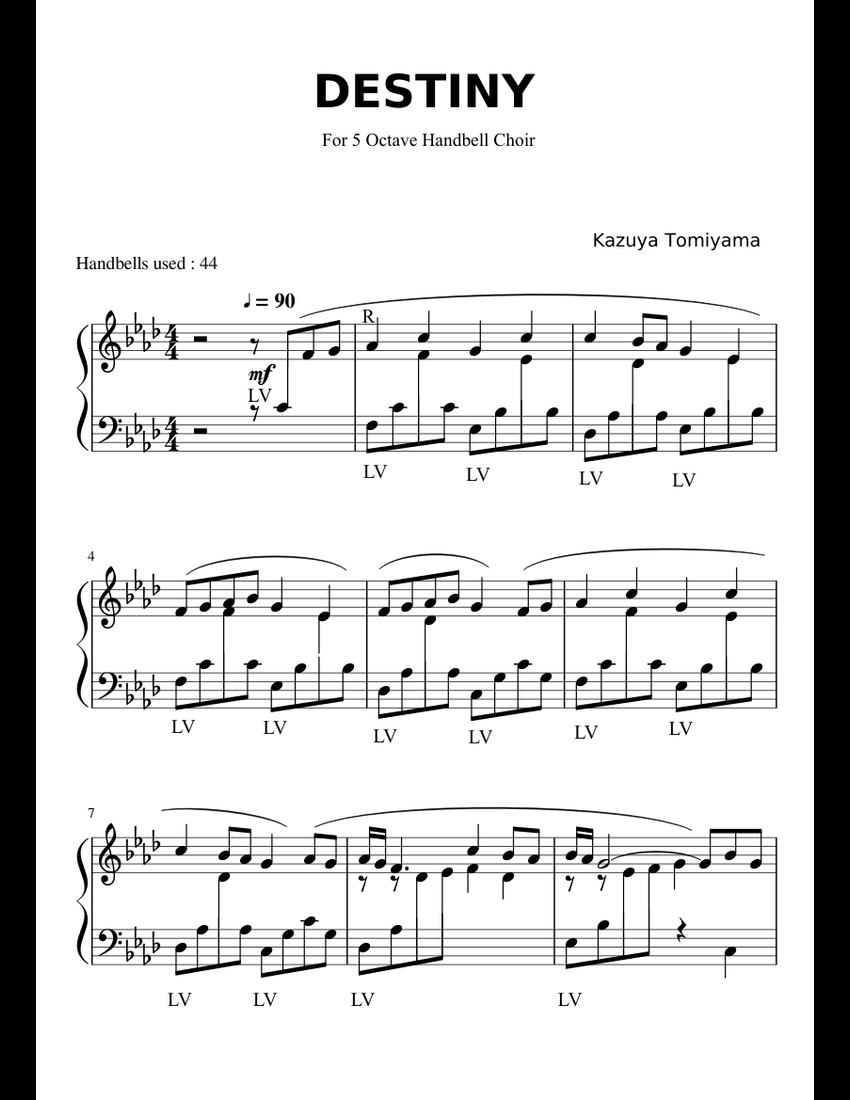 DESTINY sheet music for Synthesizer download free in PDF or MIDI