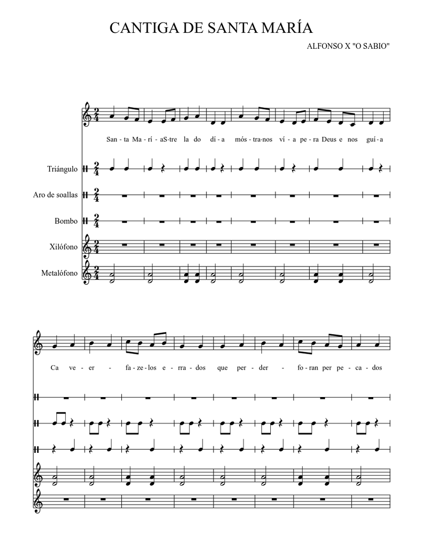 SANTA MARÍA STRELA DO DÍA Sheet music | Musescore.com