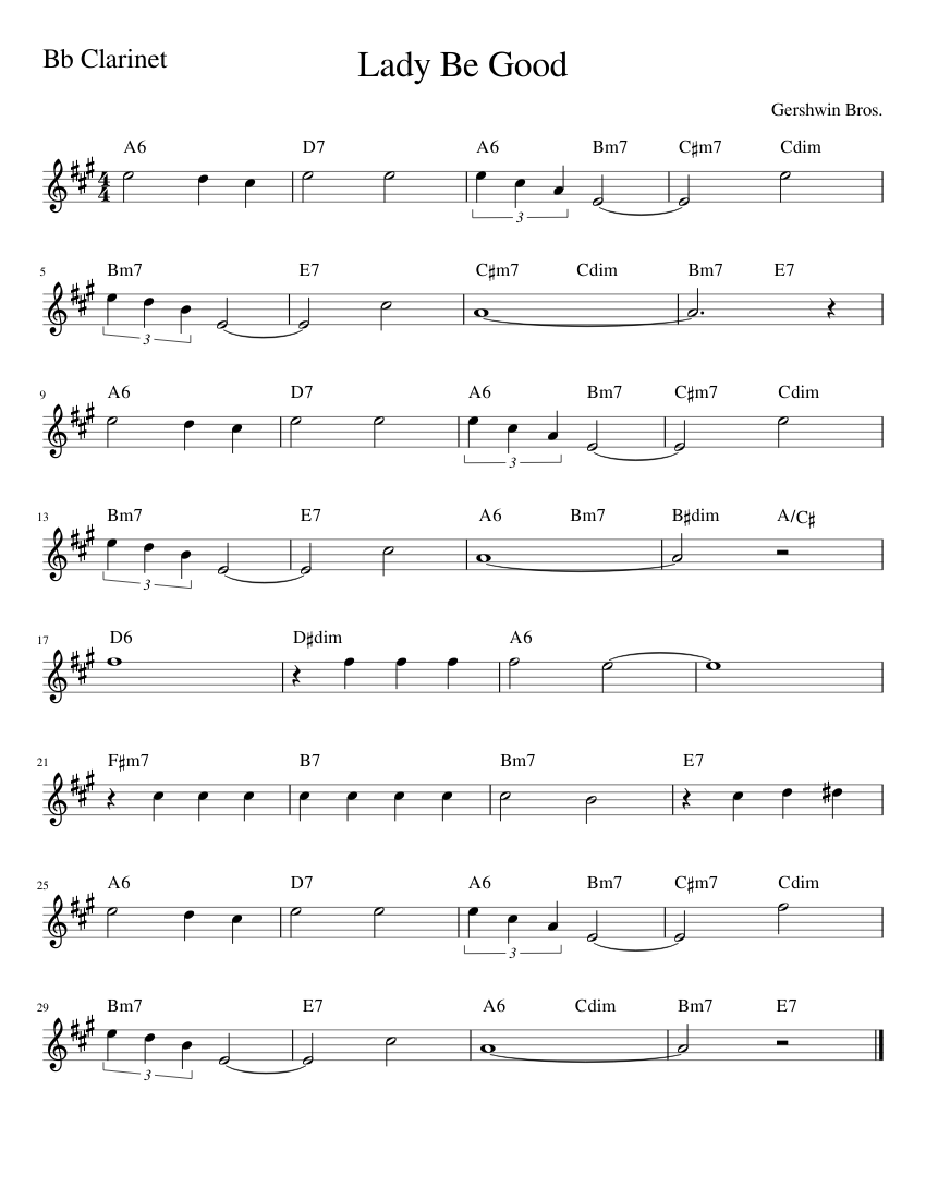 Lady Be Good Sheet music for Piano (Solo) | Musescore.com