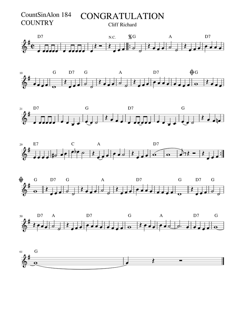 Congratulation Sheet music for Trumpet | Download free in PDF or MIDI ...