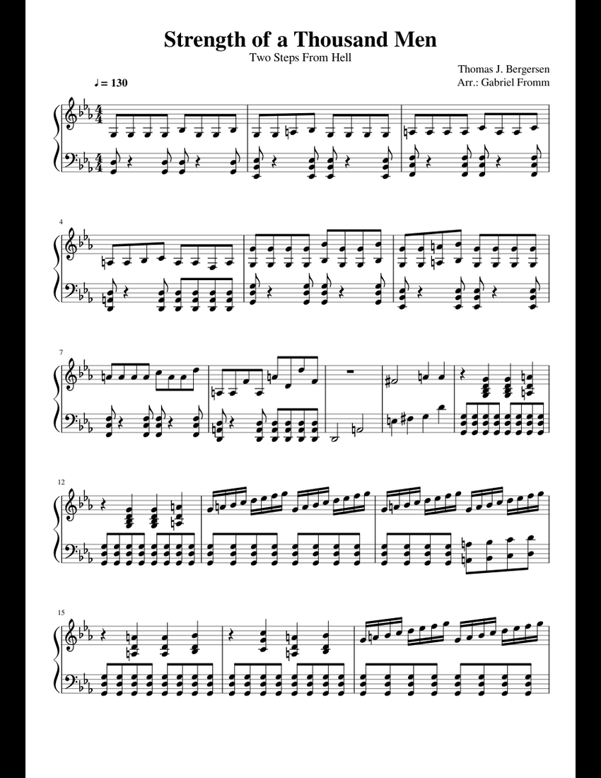 Strength of a Thousand Men sheet music for Piano download free in PDF ...