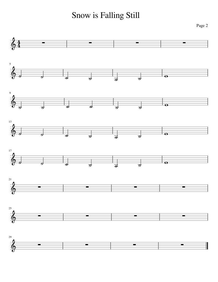Snow is Falling Still Sheet music for Piano (Solo) | Musescore.com