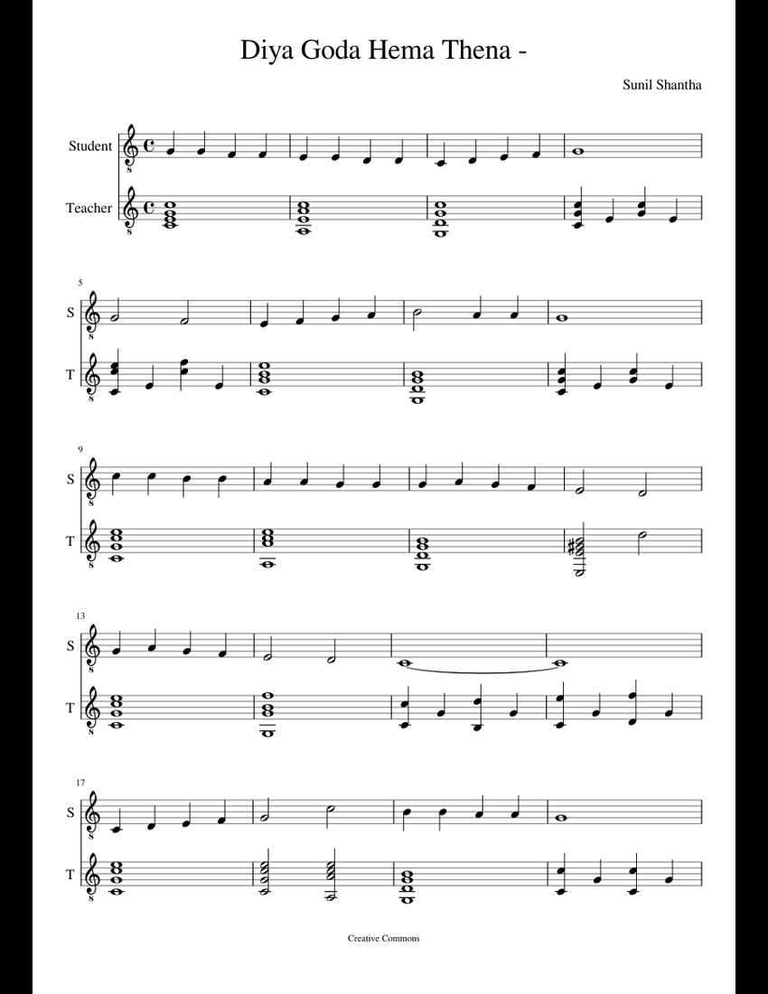 "Handapane" - Diya Goda Hema Thena sheet music for Guitar download free ...