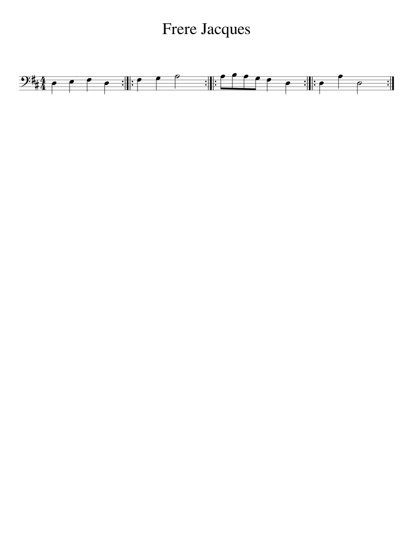 Frere Jacques sheet music for Piano download free in PDF or MIDI