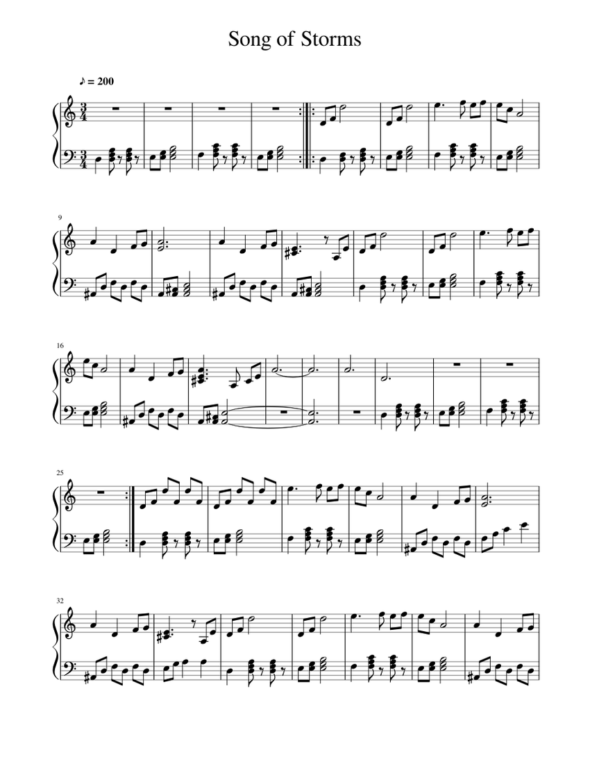 Song of Storms Sheet music for Piano | Download free in PDF or MIDI ...