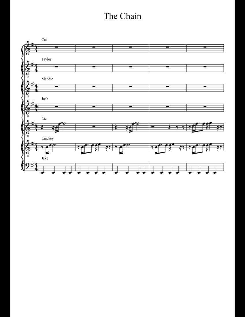 The Chain sheet music for Piano, Guitar, Bass download free in PDF or MIDI