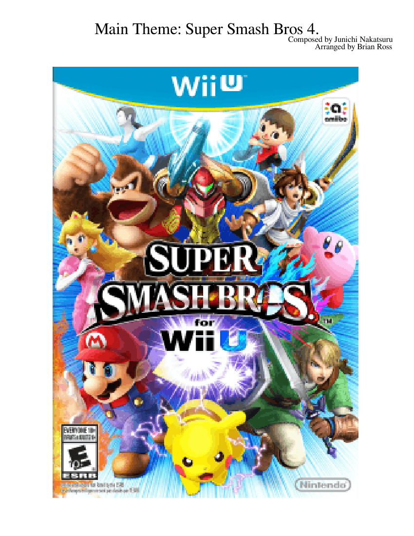 Super Smash Bros. 4 - Main Theme Sheet music for Trombone, Flute, Tuba ...