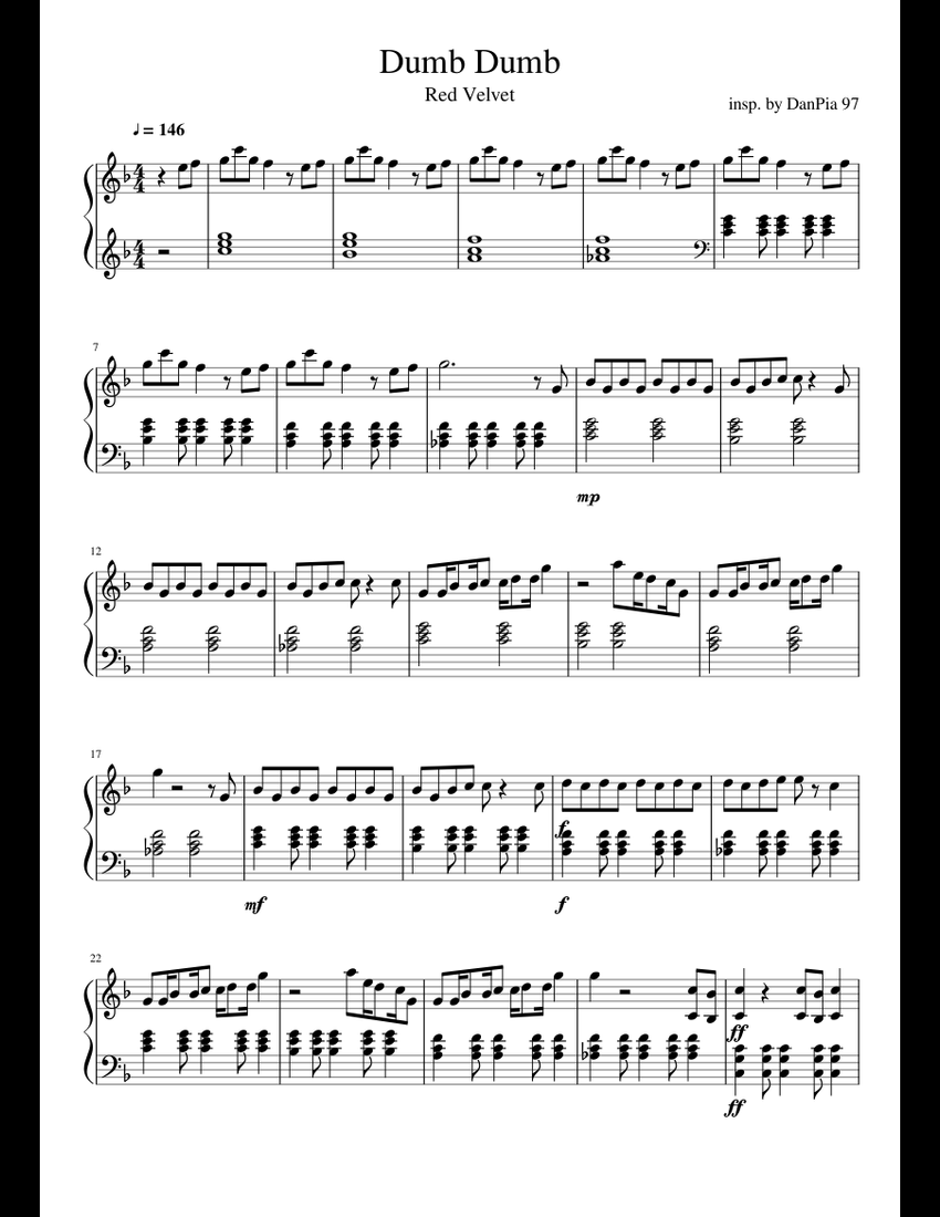Dumb Dumb sheet music for Piano download free in PDF or MIDI