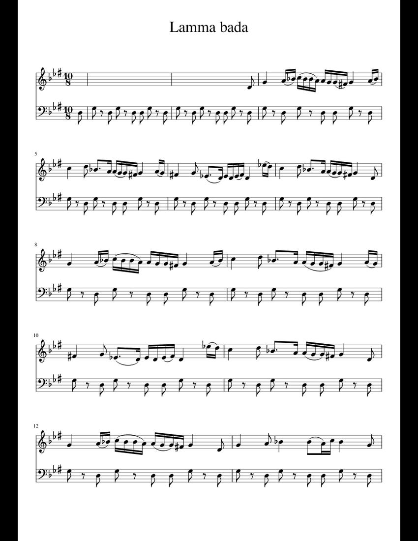 Lamma bada sheet music download free in PDF or MIDI