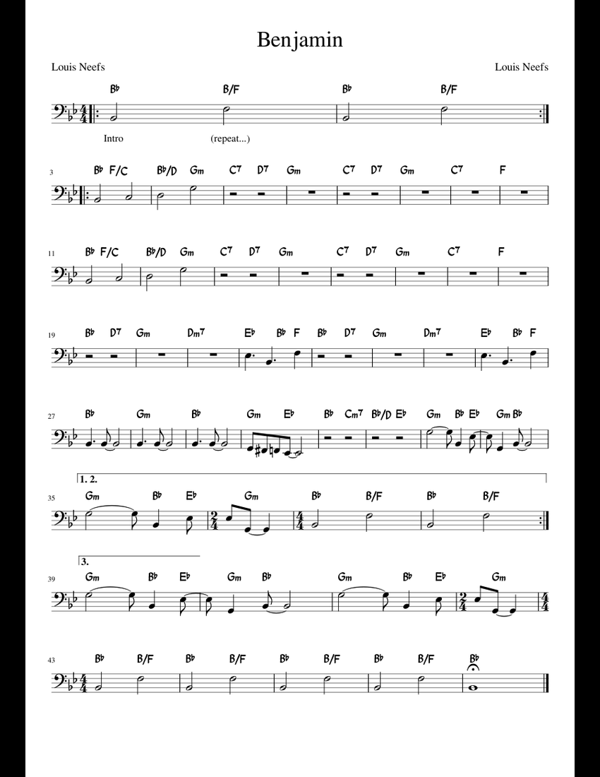 Benjamin sheet music for Piano download free in PDF or MIDI