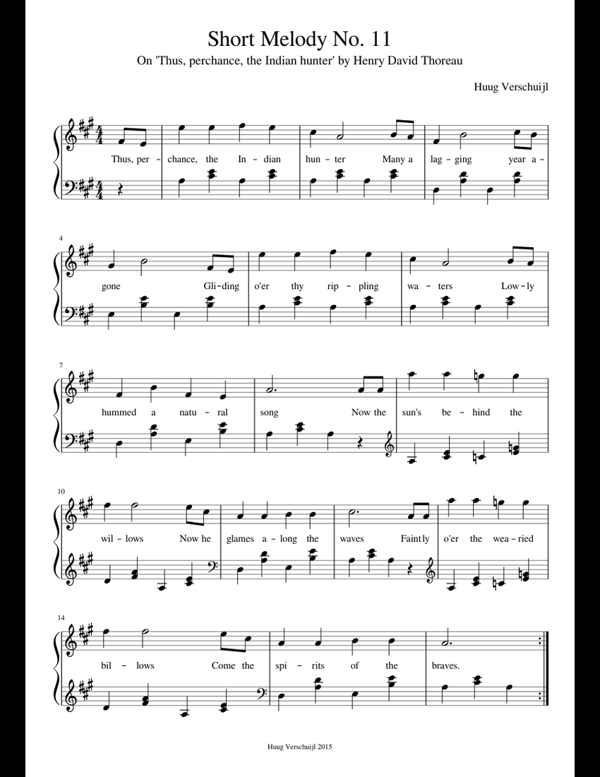 Short Melody No. 11 sheet music for Piano download free in PDF or MIDI