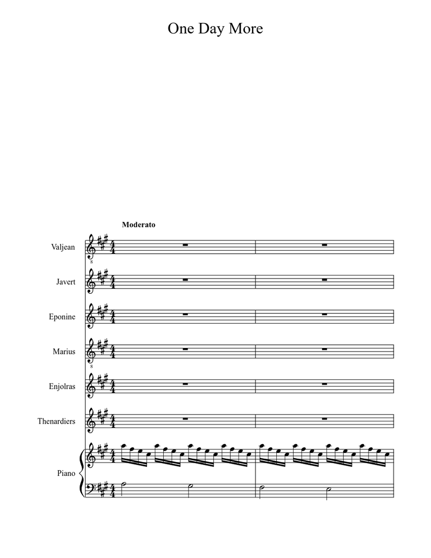 One Day More Sheet music | Download free in PDF or MIDI | Musescore.com